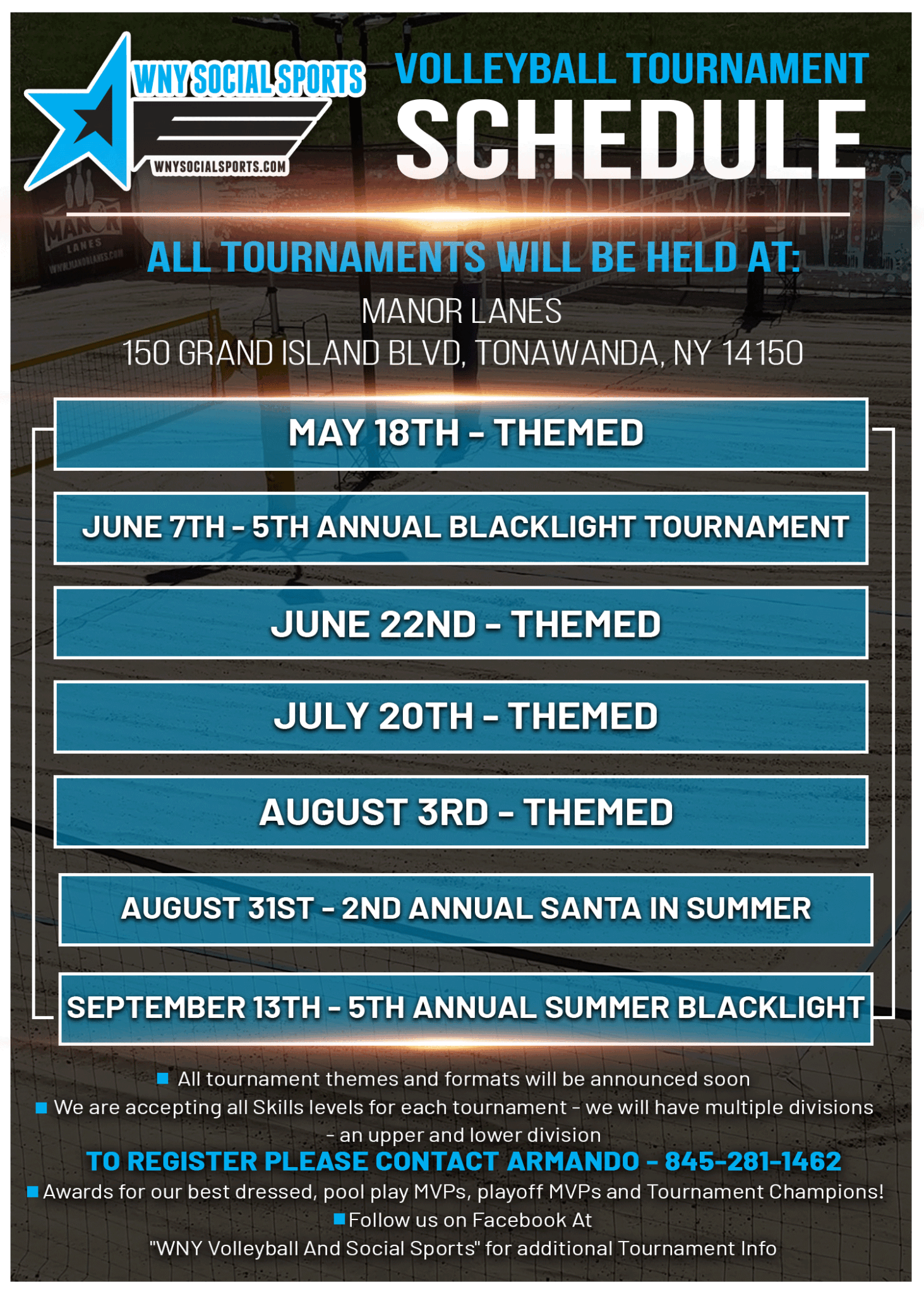 Summer 2024 Tournament Schedule Released – Wnysocialsports